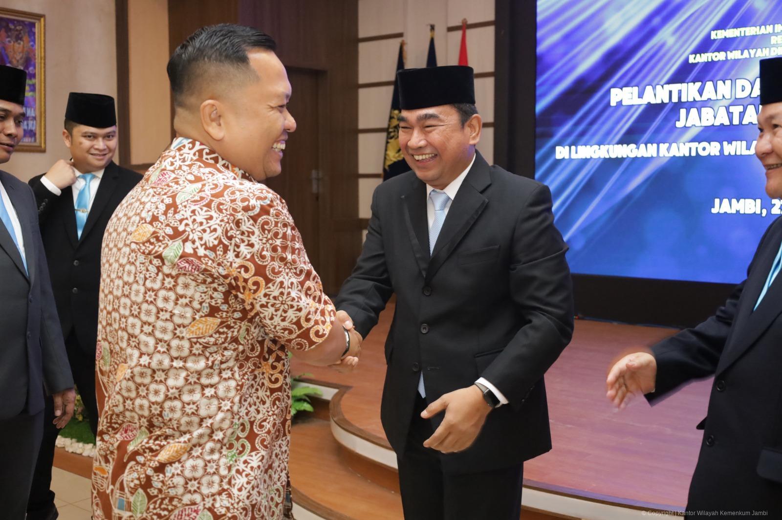 Kakanwil Kemenkum Jambi Hadiri Pelantikan dan Serah Terima Jabatan di lingkungan Kanwil Dirjen ...