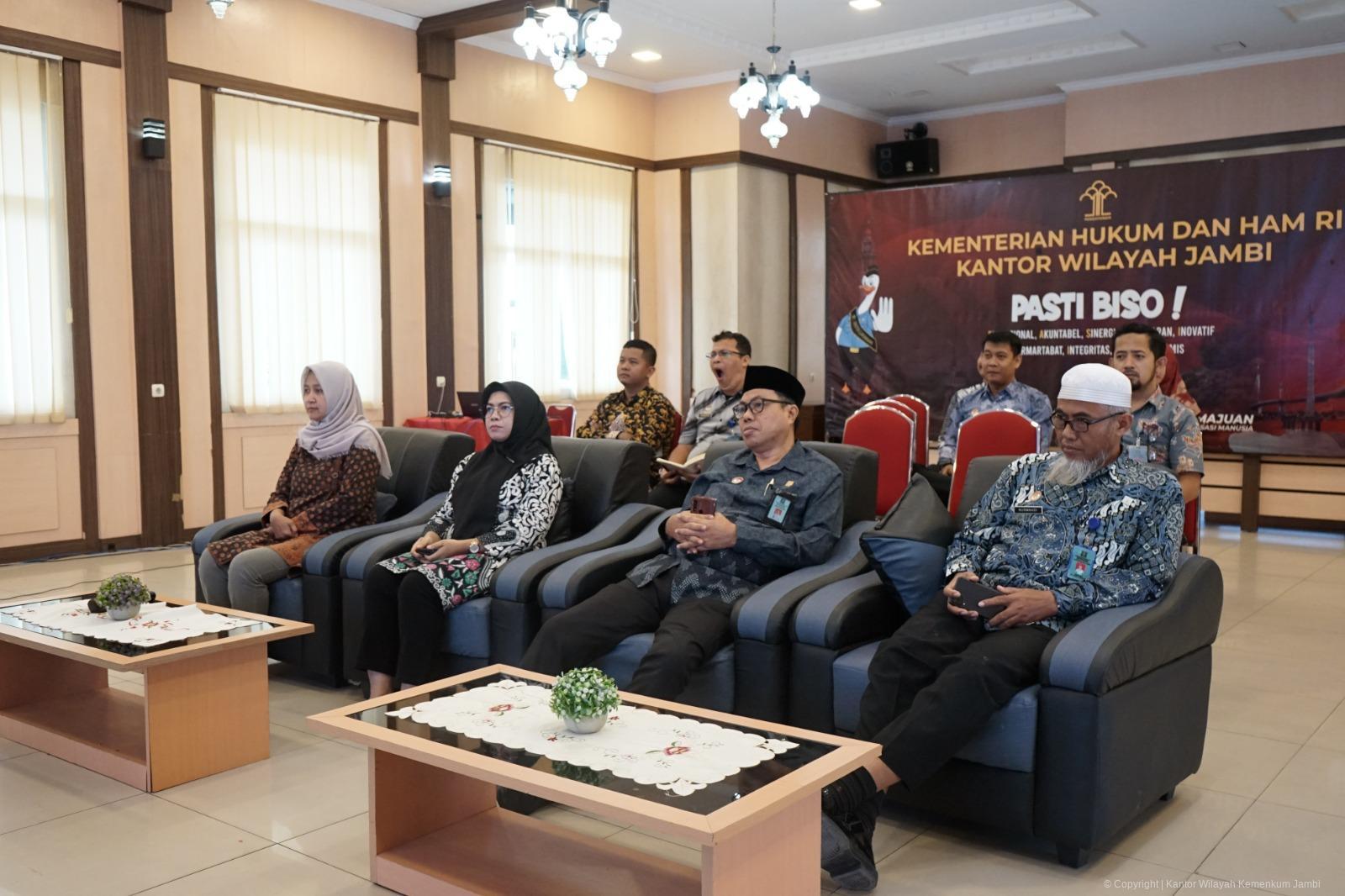 Perkuat Reformasi Birokrasi, Kanwil Kemenkum Jambi Ikuti FGD Persiapan Evaluasi ZI Menuju WBK ...